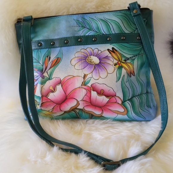 Anuschka | Bags | Anuschka Handpainted Floral Purse | Poshmark